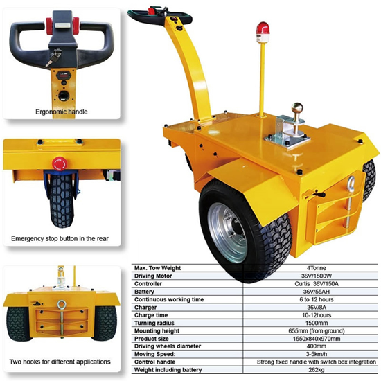 4000kg Electric Tug with Tow Ball and Hitch | Waste Bins | Forklift and ...