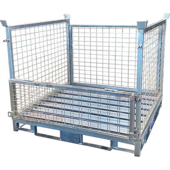 Steel Pallet Cage 1000Kg WLL (Full Size) | Waste Bins | Forklift and ...