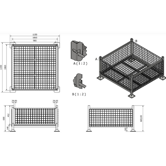 Used Stillage Cages | Waste Bins | Forklift and Crane Waste Bins
