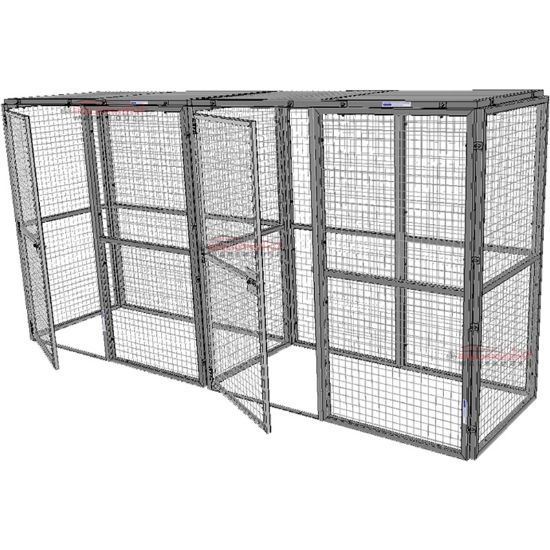 Wire Mesh Storage Cage Huge With No Back and Add-On (Fully Enclosed ...