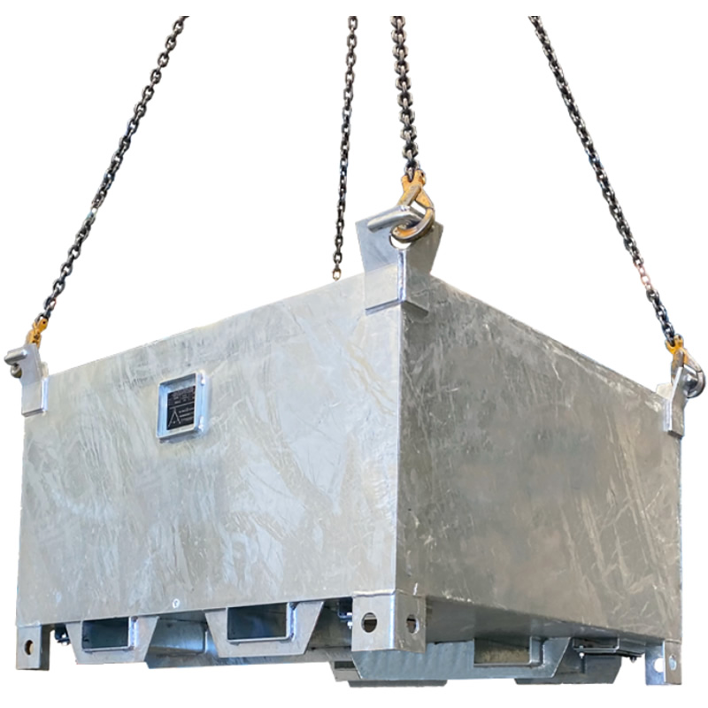Stackable Crane Bin 0.7m3 2000kg Galvanised | Waste Bins | Forklift and ...