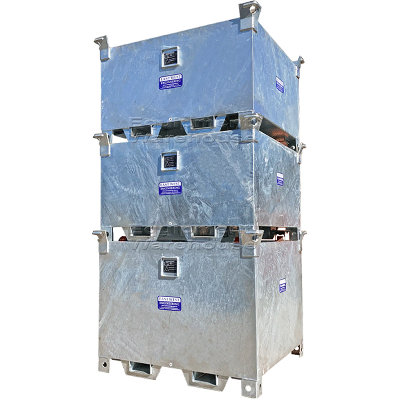 Stackable Crane Bin 0.7m3 2000kg Galvanised | Waste Bins | Forklift and ...